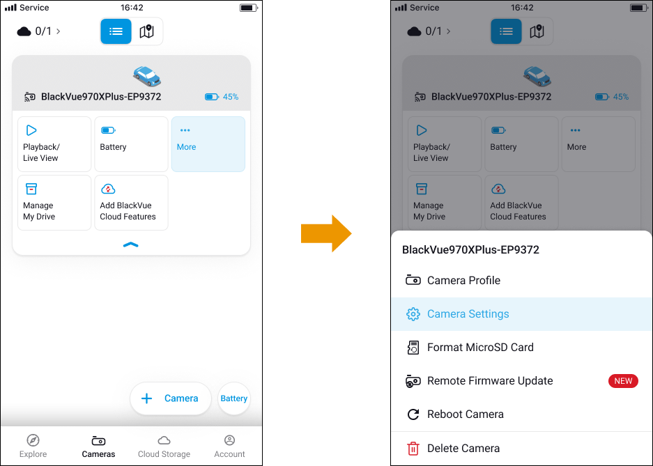 Settings with the BlackVue App – BlackVue Product Manuals