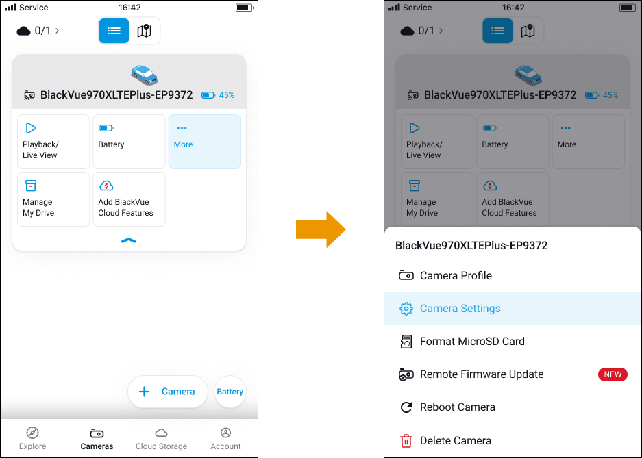 Settings with the BlackVue App – BlackVue Product Manuals